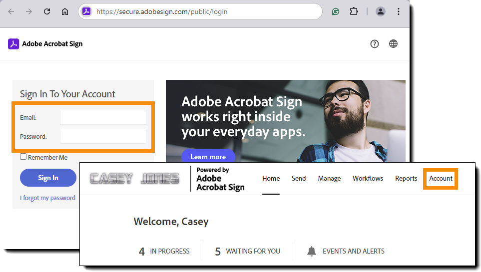 Configuring the Adobe Acrobat Sign environment
